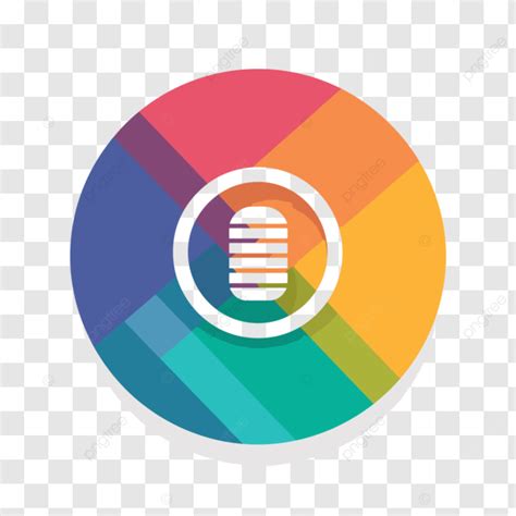 여러 가지 빛깔의 벡터 라고 적힌 색상의 원형 아이콘 흰색 바탕에 방송사의 단순한 다채로운 아이콘 그림자 없음 Png 일러스트 및 벡터 에 대한 무료 다운로드
