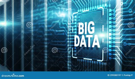 big data on server racks background 3d electronic circuit board chip