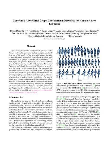 PDF Generative Adversarial Graph Convolutional Networks For Human Action Synthesis