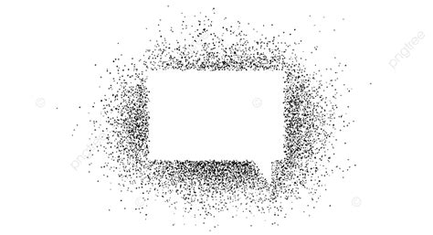 Grunge Rectangular Speech Chat Bubble Particle Modern Notification