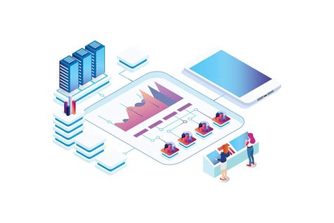 Modern Isometric Data Analysis Illustration Web Banners Suitable For