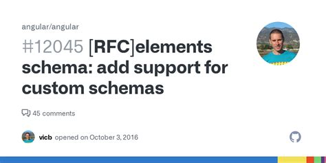 Rfc Elements Schema Add Support For Custom Schemas · Issue 12045 · Angularangular · Github
