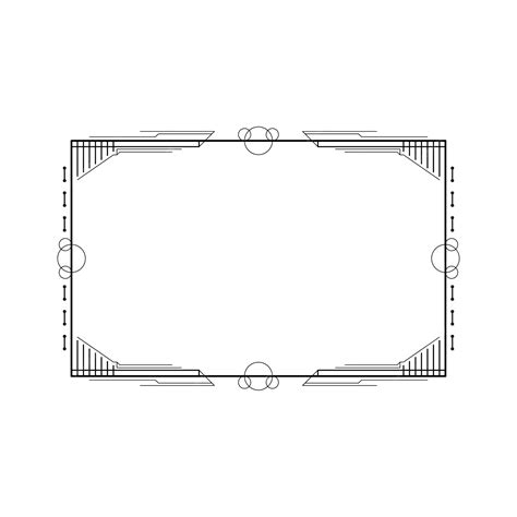 Premium Vector Abstract Black Simple Line Rectangular Frame Doodle