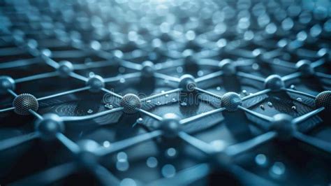 Abstract Atomic Lattice Molecular Grid Of Graphene Graphene Atomic Structure Concept