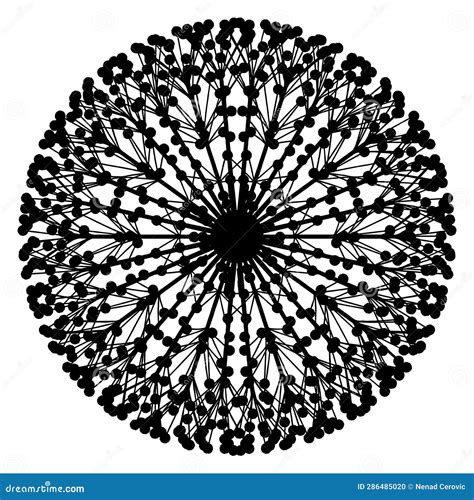 Dna Molecule Fractal Network Structure Silhouette Vector Technology