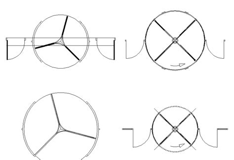 Dynamic Revolving Door Blocks Cad Drawing Details Dwg File