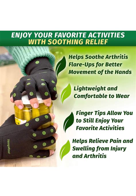 Hempvana Arthritis Fingerless Compression Gloves For Men And Women Made With Hemp Plant Fibers