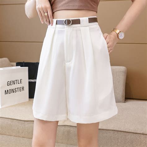 스타일아유 여성 여름 반바지 하이웨스트 5부 정장 슬랙스 팬츠 베이직 와이드 팬츠 A라인a3g2hp0174