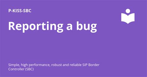 Reporting A Bug P Kiss Sbc