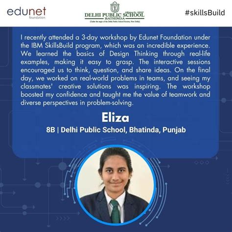 Creativethinking Skilldevelopment Ibmskillsbuild Edunetfoundation Dpsbathinda Punjab