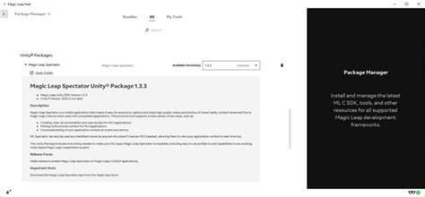 How To Install The Magic Leap Spectator Unity Package Magicleap