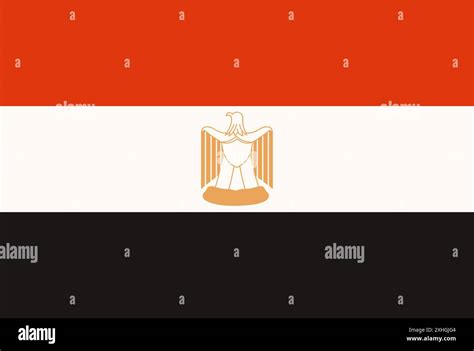 Flat Illustration Of The Egyptian Flag Showcasing Its National Colors