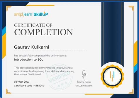 Gaurav Kulkarni On Linkedin Sql Certification Skillup Learningjourney