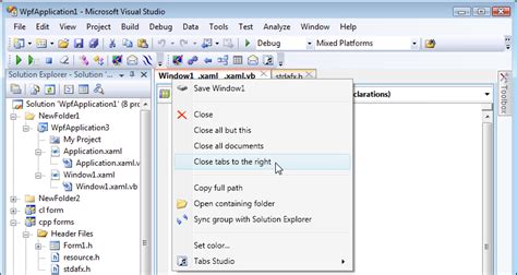 Closing Tabs To The Right Tabs Studio Blog Organizing Visual Studio Document Tabs