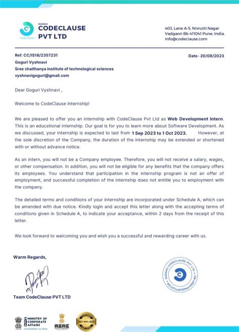 goguri vyshnavi on linkedin webdevelopment codeclauseinternship