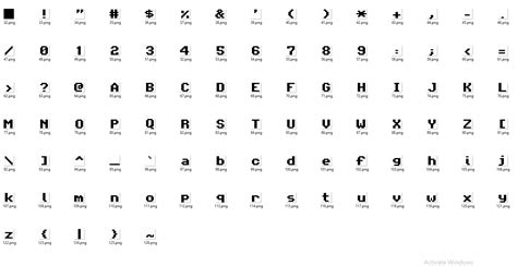 Free Basic Pixelated Ascii Font Characters By Shlomirex
