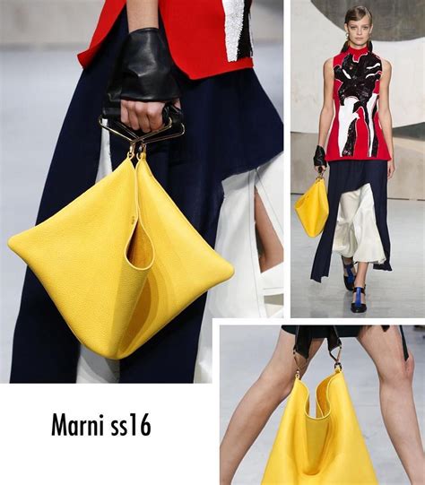 Marni Bags Collection Yellow Bag With Removable Pouch For Spring