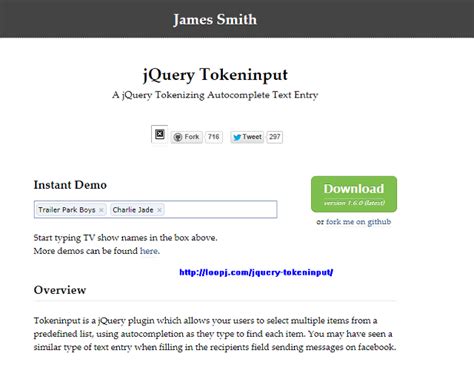A Jquery Tokenizing Autocomplete Text Entry