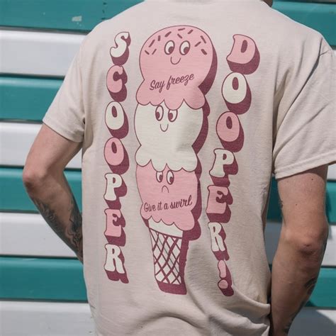 Scooper Dooper Mens Ice Cream Graphic T Shirt Etsy
