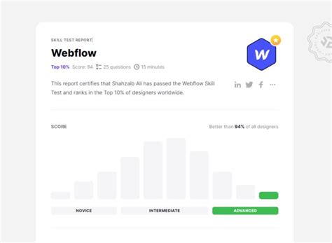 shahzaib ali on linkedin webflow skilltest uxcel goodstuff