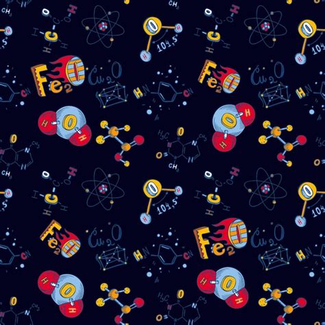 Premium Vector Chemistry Molecule Seamless Pattern Hand Drawn Illustration Of Chemistry