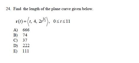 Solved Find The Length Of The Plane Curve Given Below R T