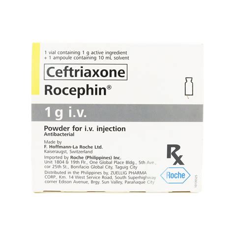 Buy Rx Rocephin I V 1 G Vial Online Southstar Drug