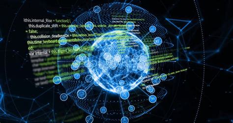 Glowing Network Connections And Data Processing Image Over Programming Code Stock Image Image
