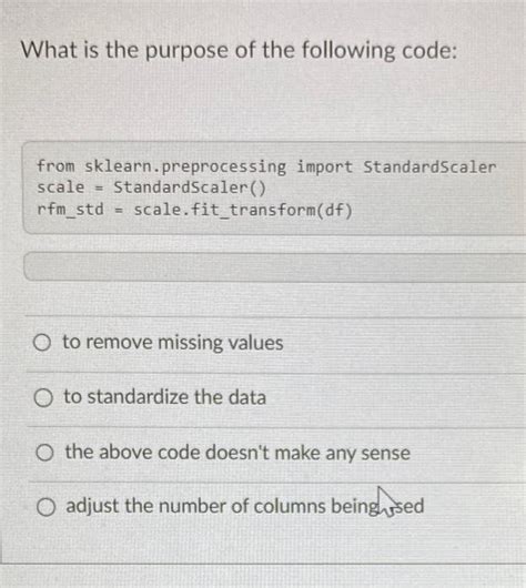 Solved What Is The Purpose Of The Following Code From