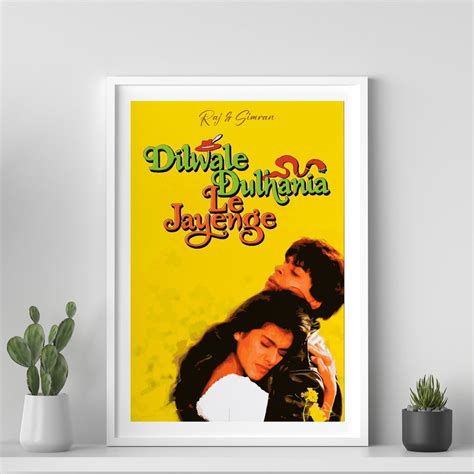 Ddlj Movie Poster Desi Wall Art Bollywood Movie Poster Dilwale