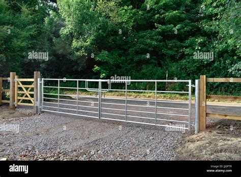 Gate In Front Of Trees Stock Photo Alamy