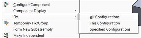 Fix Or Float Component In Active Or All Configurations Using Solidworks Api