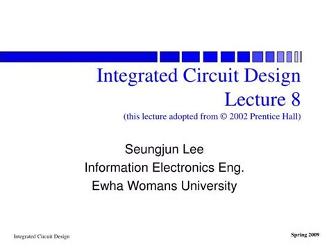 PPT Integrated Circuit Design Lecture This Lecture Adopted From Prentice Hall