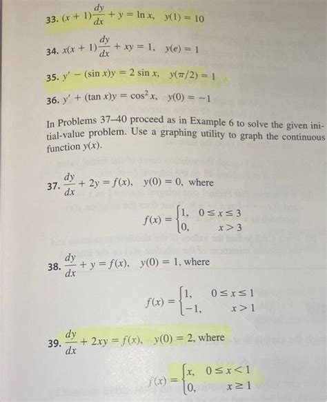Solved In Problems 25 36 Solve The Given Initial Value
