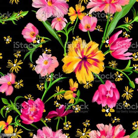 식물성 꽃 무음 패턴 흩어져있는 작은 초원 데이지 질감과 혼합 밝은 추상 판타지 꽃 여름 꽃 배경입니다 개화기에 대한 스톡 벡터