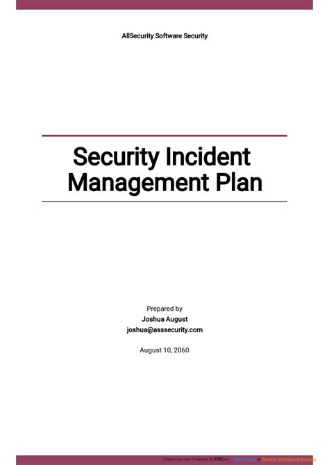 Security Management Plan Template