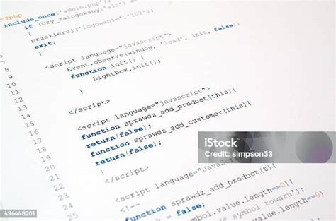 Kode Bahasa Javascript Pada Latar Belakang Putih Foto Stok Unduh