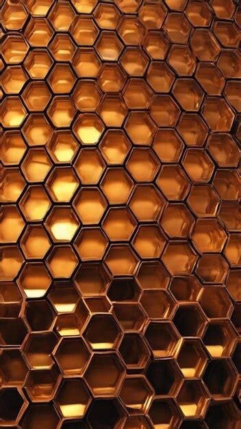 Premium Ai Image Hexagonal Abstract Cellular Honeycomb