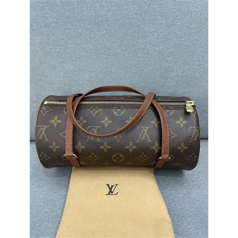 已售出中古LV 26cm 紅皮 圓筒包 舊款巴比隆 m51386 louis vuitton vintage老花 蝦皮購物