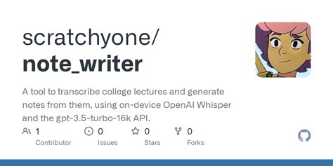 GitHub Scratchyone Note Writer A Tool To Transcribe College Lectures And Generate Notes From