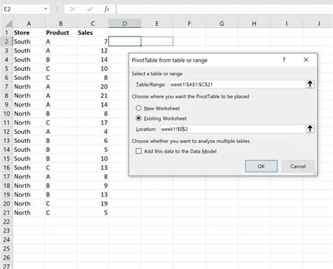 excel how to create pivot table from multiple sheets