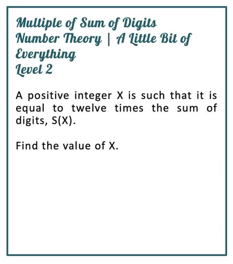 Multiple Of Sum Of Digits Rcasualmath
