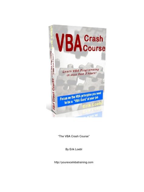 Vba Crash Course Pdf Microsoft Excel Control Flow