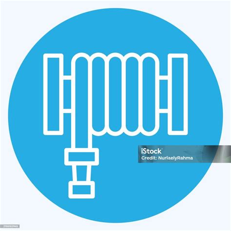 아이콘 소방 호스 긴급 기호와 관련이 있습니다 파란 눈 스타일 심플한 디자인 일러스트레이션 경외감에 대한 스톡 벡터 아트 및