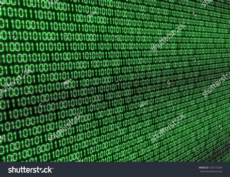 Abstract Background Green Binary Code On Stock Illustration 103115246