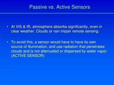 Ppt Passive Vs Active Sensors Powerpoint Presentation Free Download