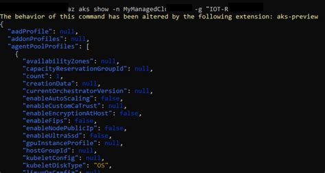 Error When Using Aks Show Command On Aks Preview Issue Azure Azure Cli Extensions GitHub