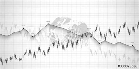 Stock Market Graph And Forex Trading Chart On Grey Background