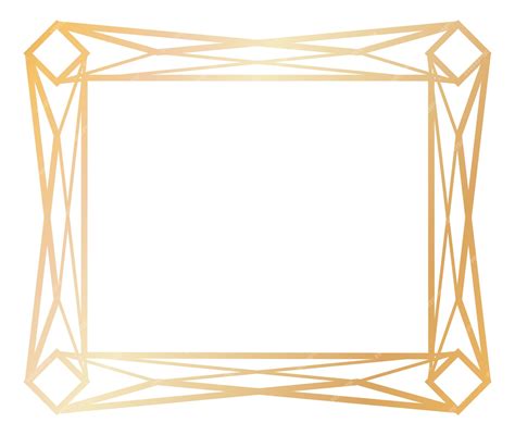 Premium Vector Retro Golden Frame Geometric Corner Line Pattern