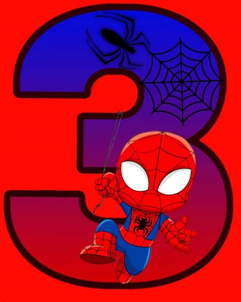 Numero 3 Spiderman Candy Bar Hombre Araña Spiderman Infantil Cumple